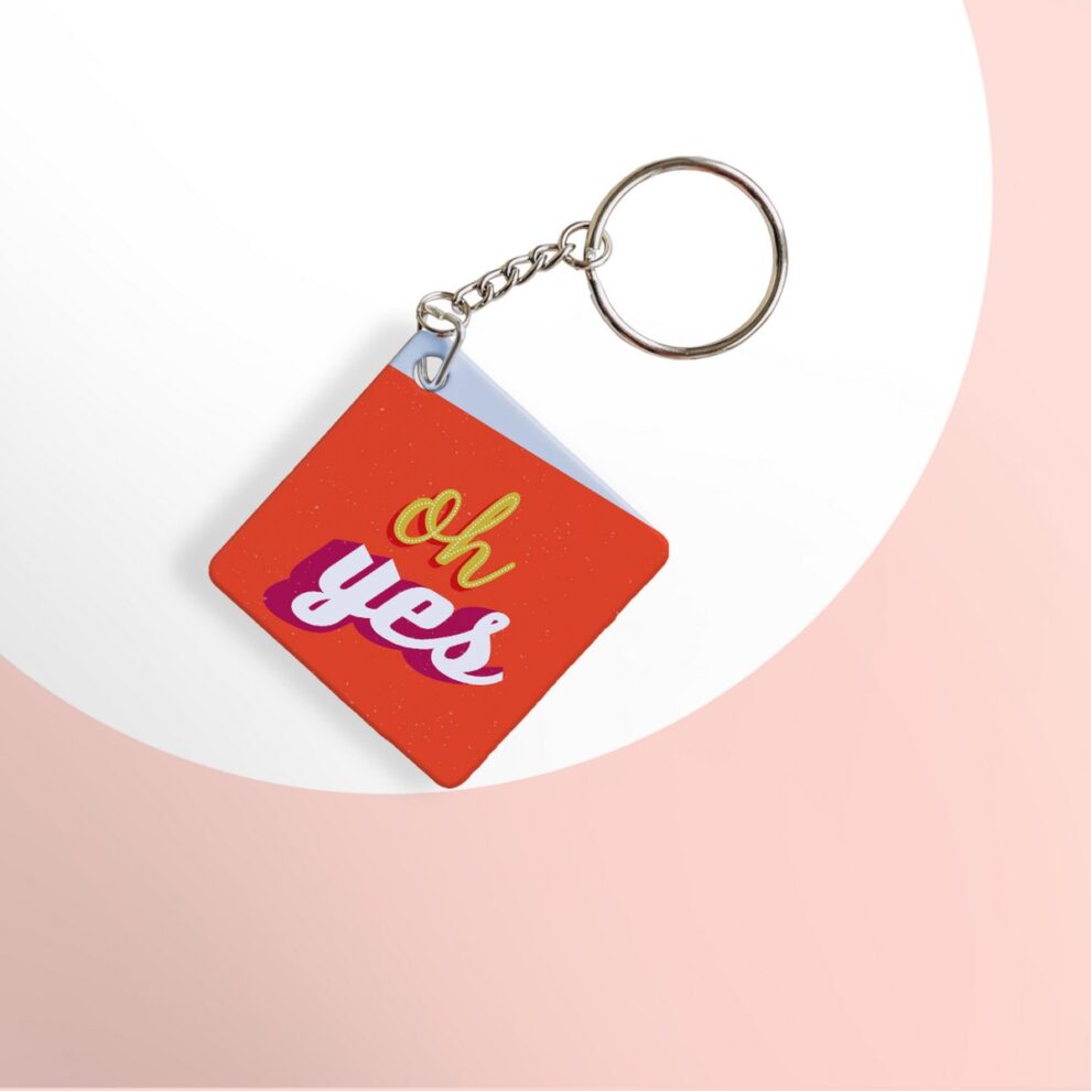 Unique Oh Yes Acrylic Keychain 😍 Customized